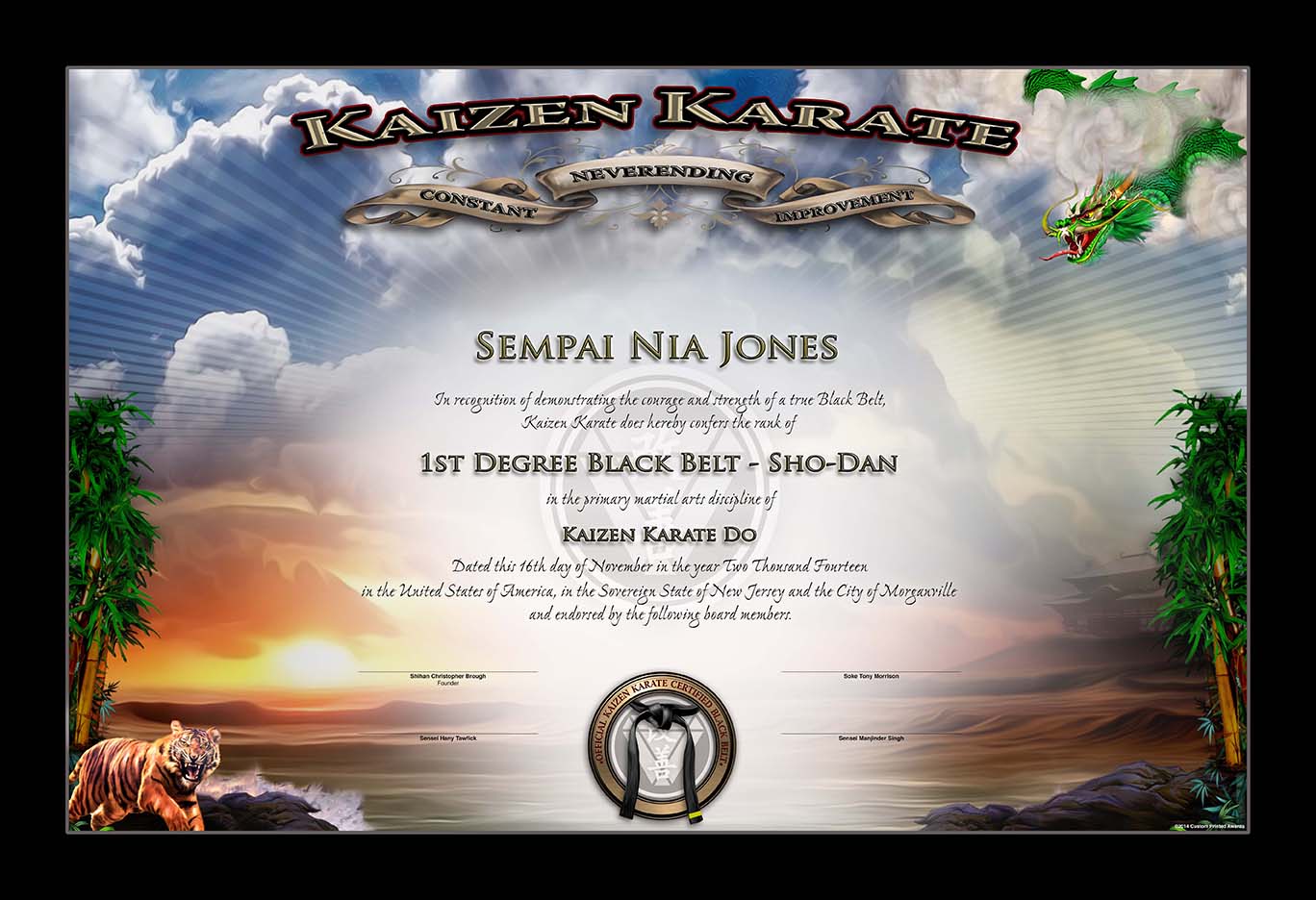 Gallery - Martial Arts Certificates