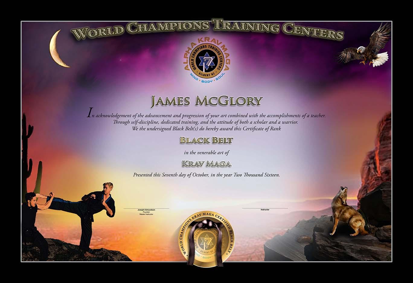 World Champions Training Centers - Black Belt Certificate - Martial ...
